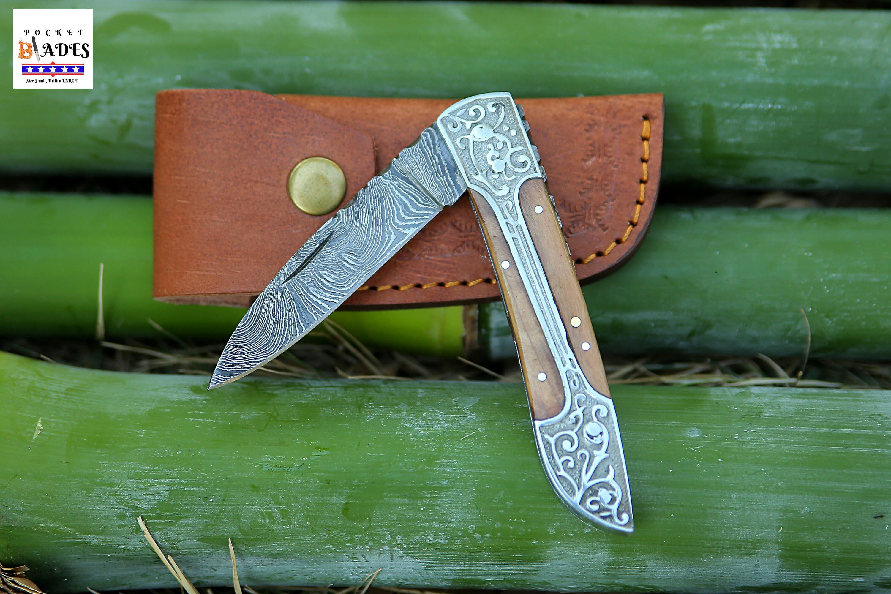 Damascus Folding Knife Handmade Damascus Steel Folding Knife - Etsy