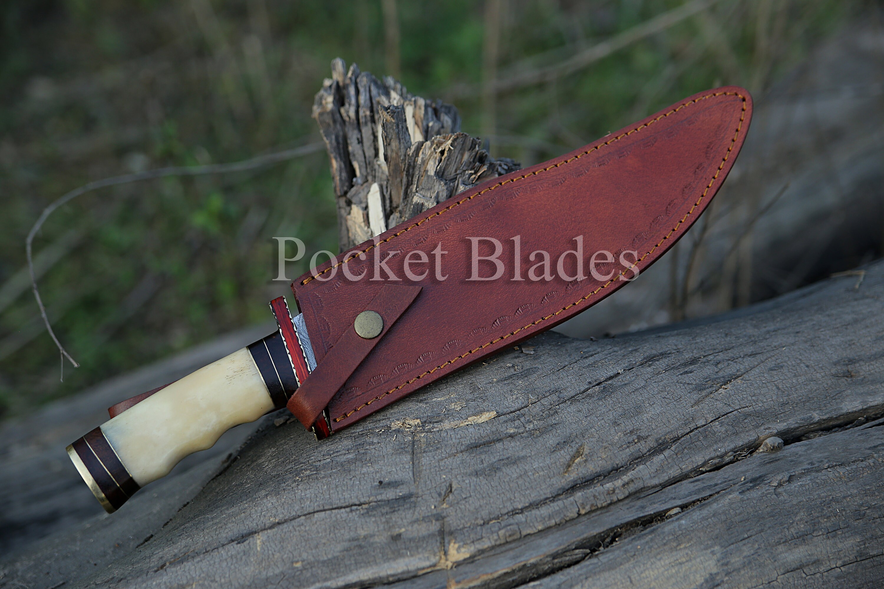 Handmade Damascus Rambo Knife With Bone Handle Survival Knife - Etsy