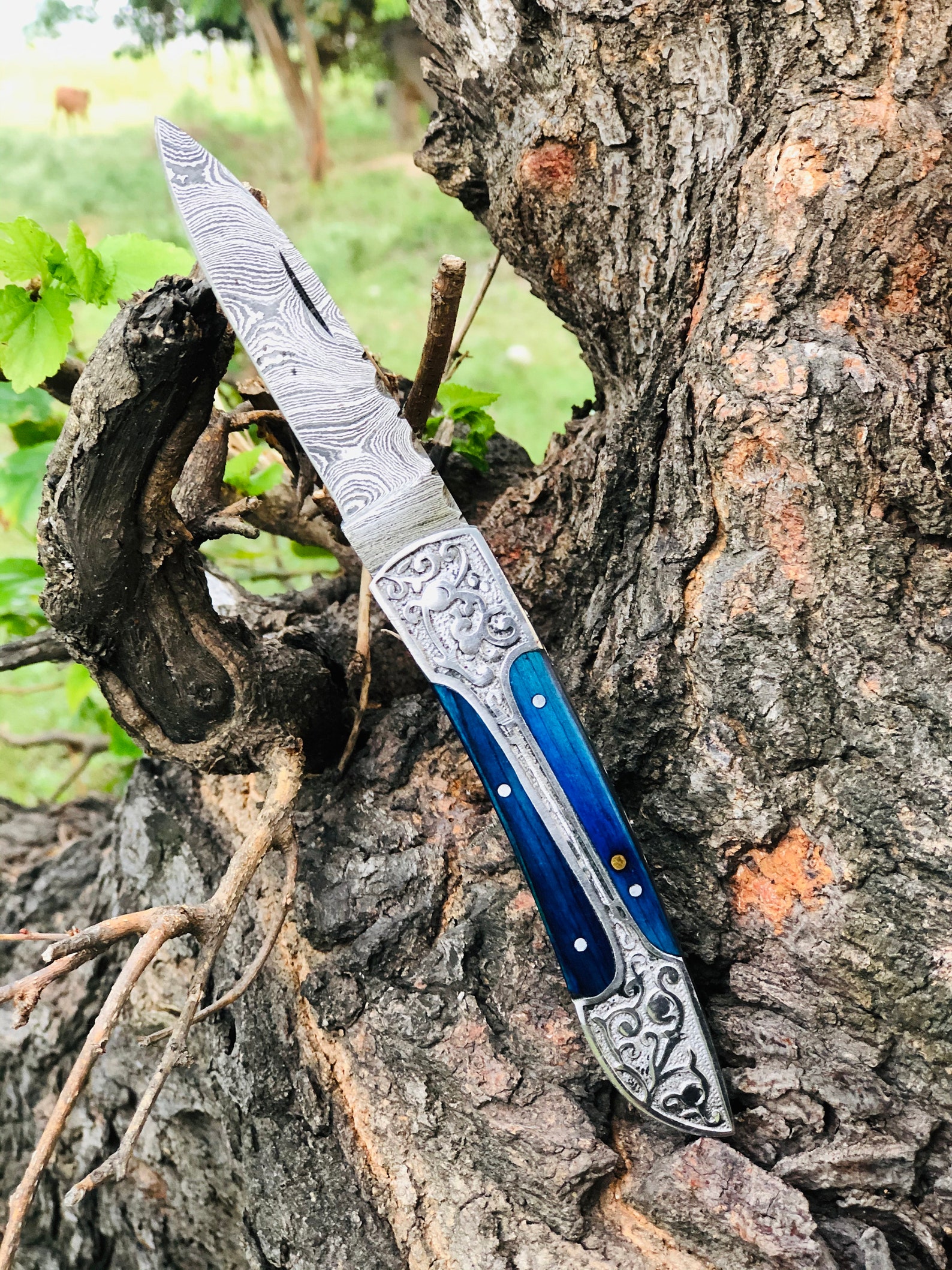 Damascus Folding Knife Handmade Damascus Steel Folding Knife - Etsy