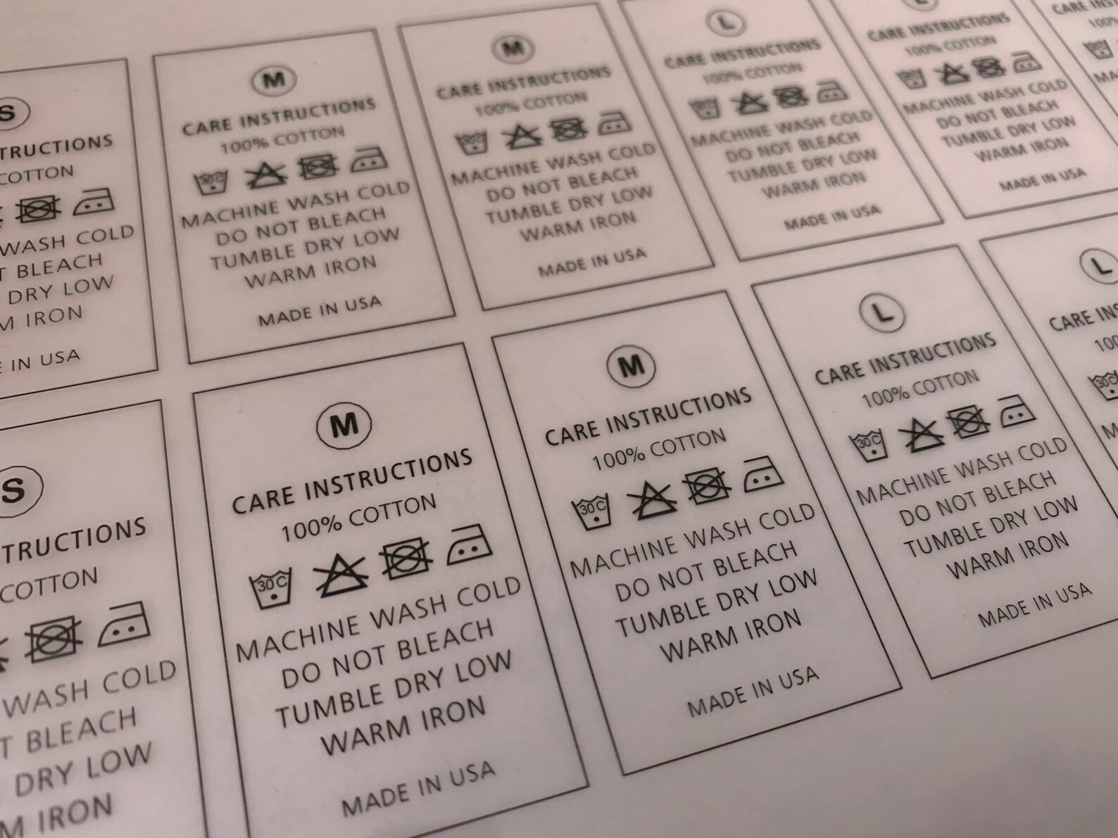 100 Tagless Clothing Labels Heat Transfer White Toner - Etsy