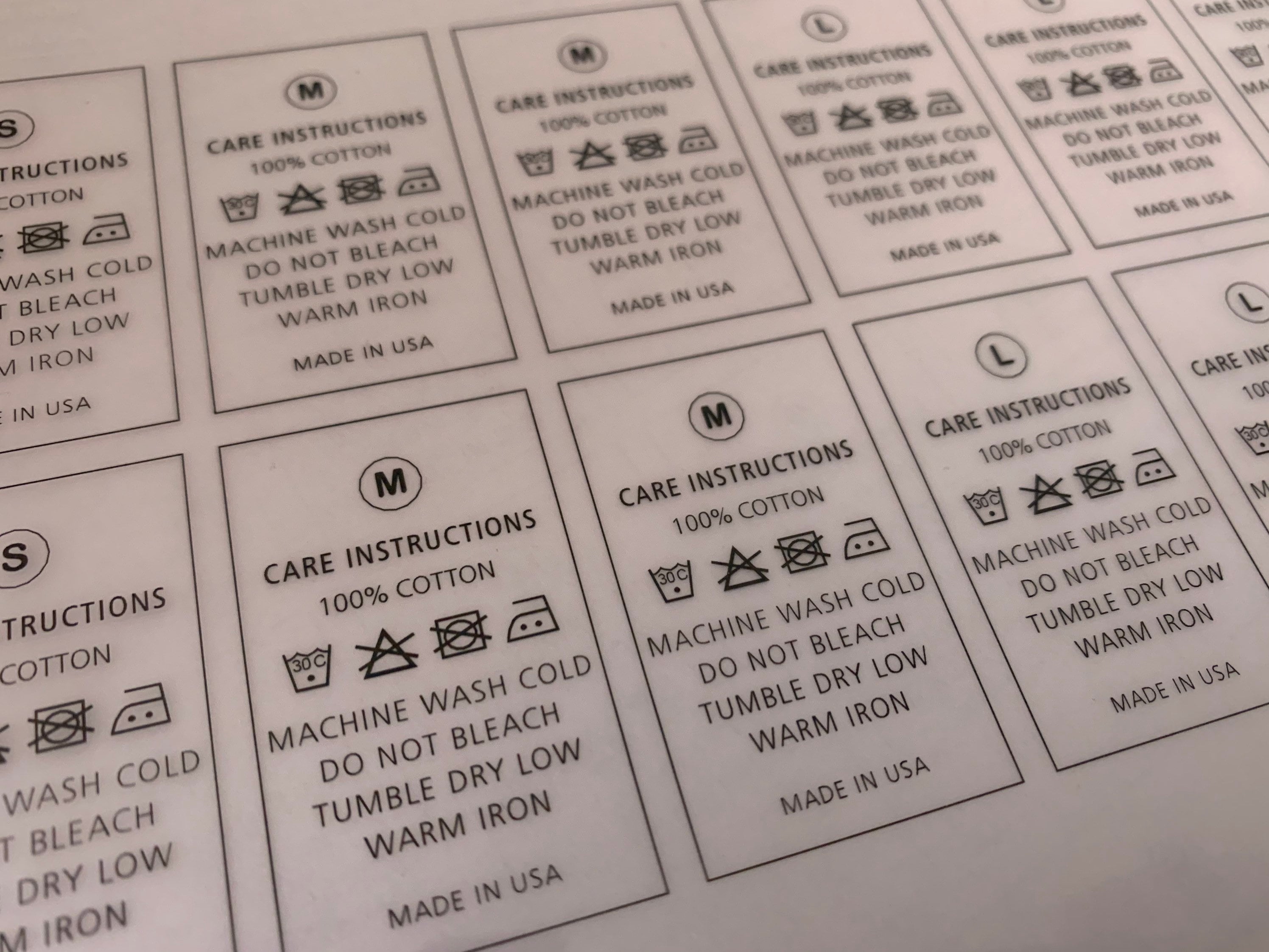 100 Tagless Clothing Labels Heat Transfer White Toner - Etsy