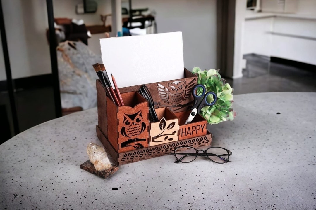 Laser Cut Desk Organizer for Cnc Machine Digital Vector Glowforge Laser ...