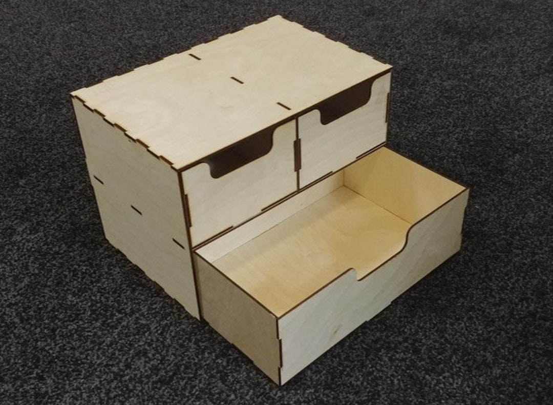 Wooden Storage Drawers Box Laser Cut Svg File Glowforge Laser Cnc Cut ...