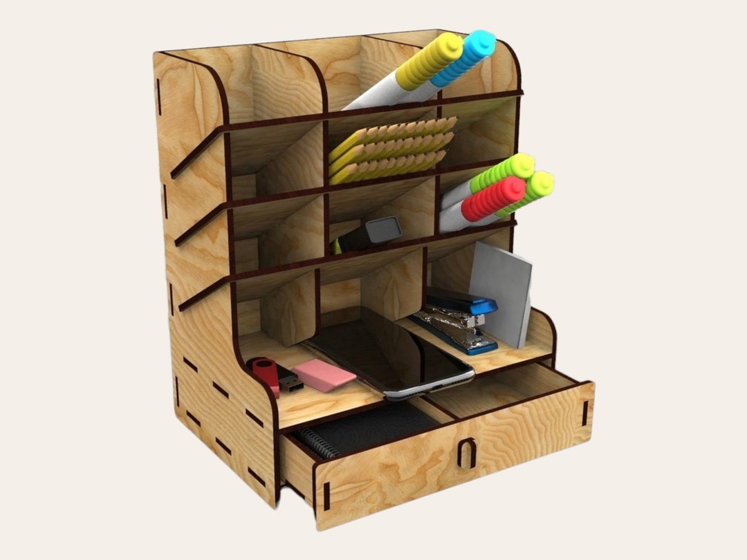 Laser Cut Desk Organizer for Cnc Machine Digital Vector Glowforge Laser ...