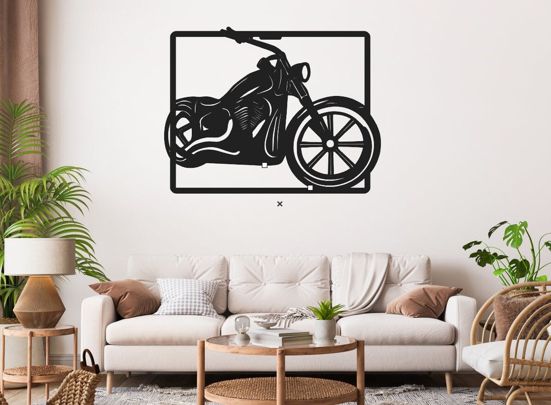 Motorcycle Chopper Motor Bike Laser Cut Files Wall Sticker Engraving ...