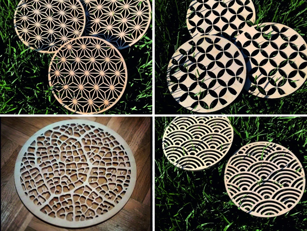 Coasters Bundle Laser Cut File Cnc Cut Svg Dxf Pdf Eps Cdr Files Wall ...