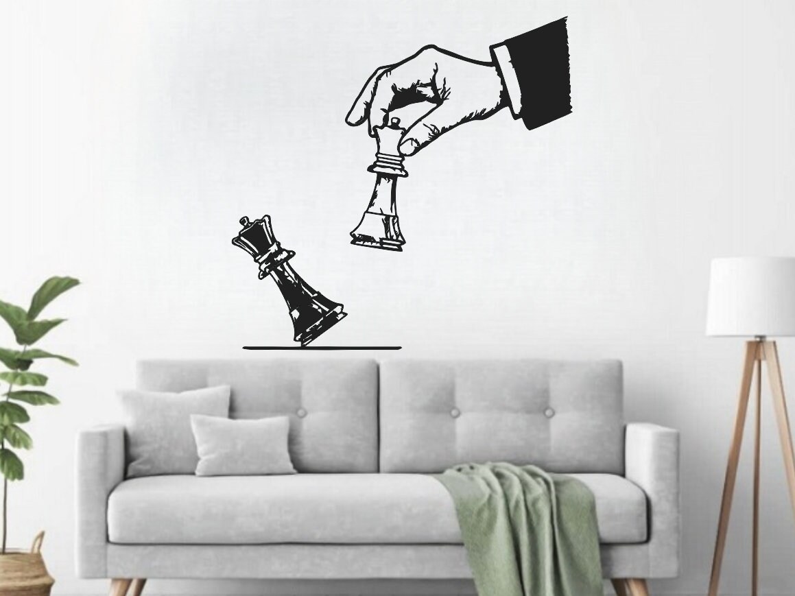 Chess Game Wall Laser Cut Svg Dxf Files Wall Sticker Engraving Decal ...