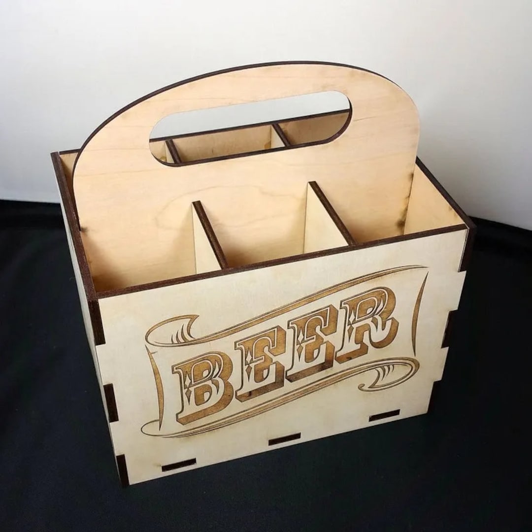 Laser Cut Beer Holder CDR File Glowforge Laser Cnc Cut Svg Dxf Pdf Eps ...