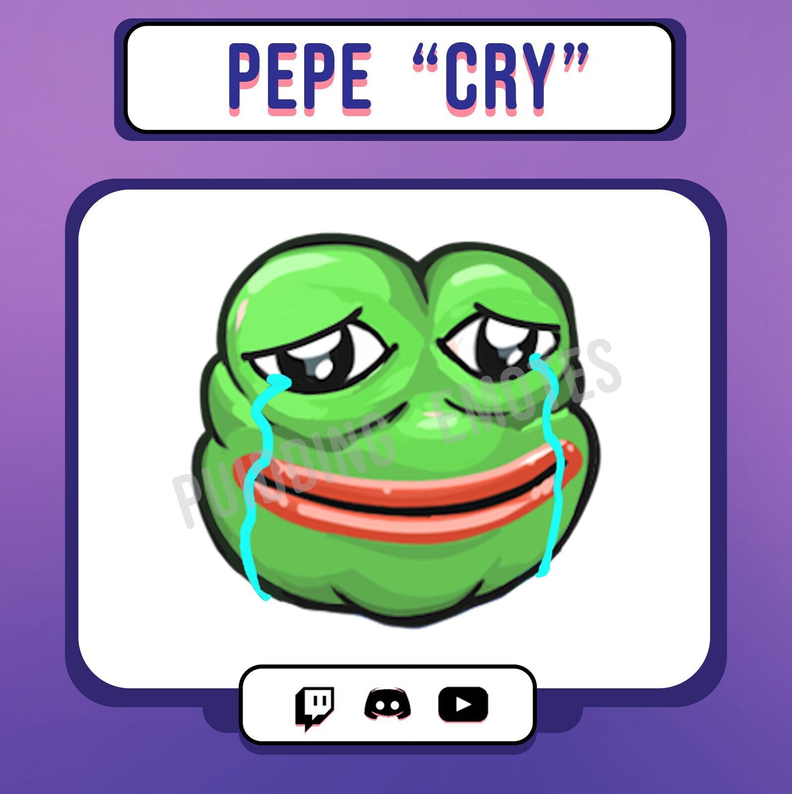 Animated Pepe "cry" Emote [ Twitch / Discord Ready ] - Etsy