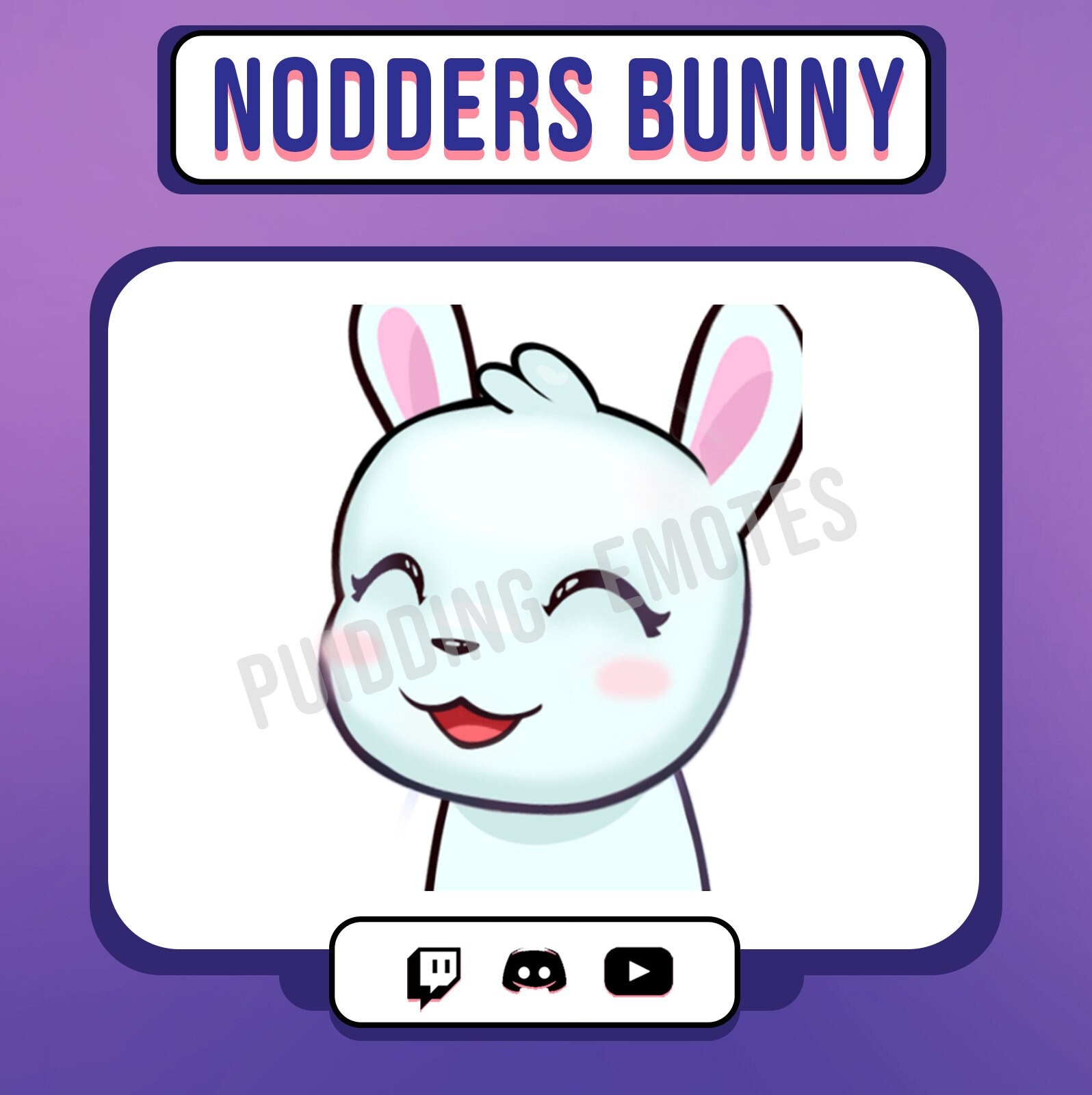 Animated Nodders Bunny White [ Twitch/discord Ready ] - Etsy