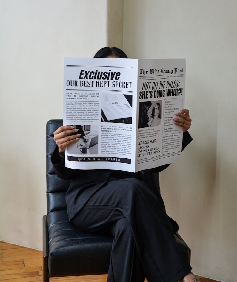 Newspaper Template | Small Business | Beauty | Lash Tech | Brow Artist ...