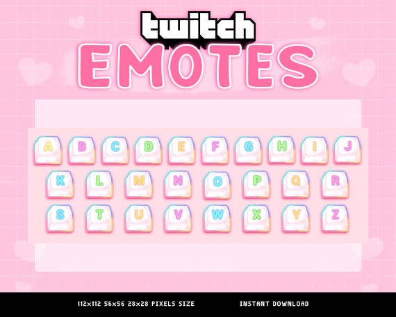 26 ALPHABET Keyboard Keys Twitch Emotes PREMADE Twitch | Etsy