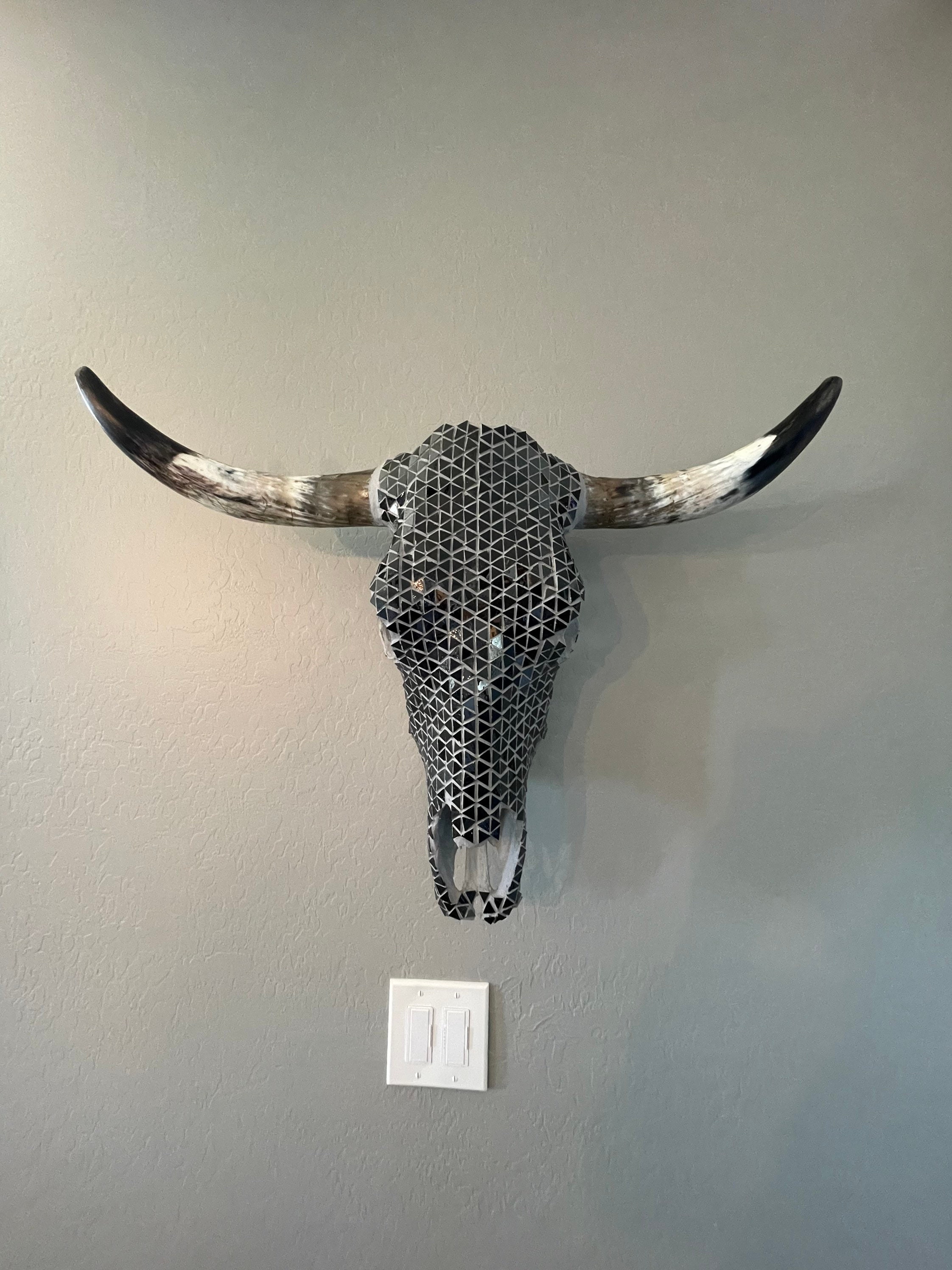 Mosaic Steer Skull - Etsy