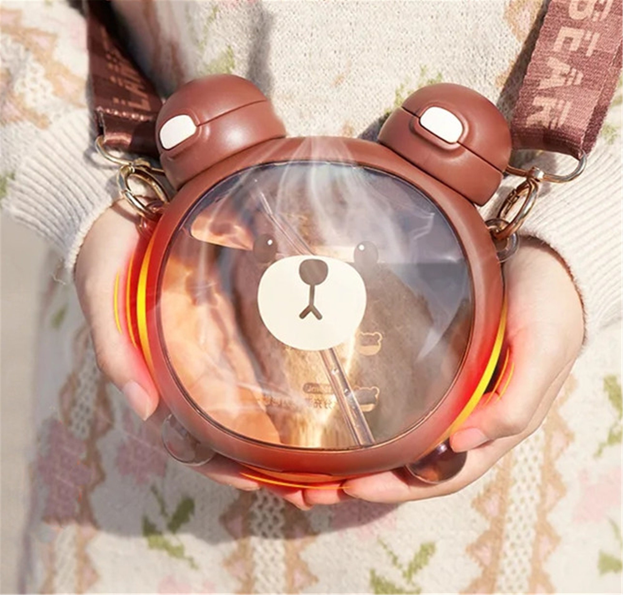 750mlcute Bear Plastic Water Bottleportable Outdoor Water - Etsy