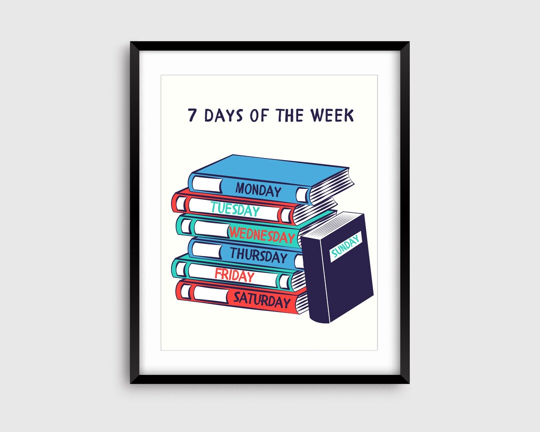 Days of the Week Poster, Weekdays Art, Kids Room Decor, Homeschool ...