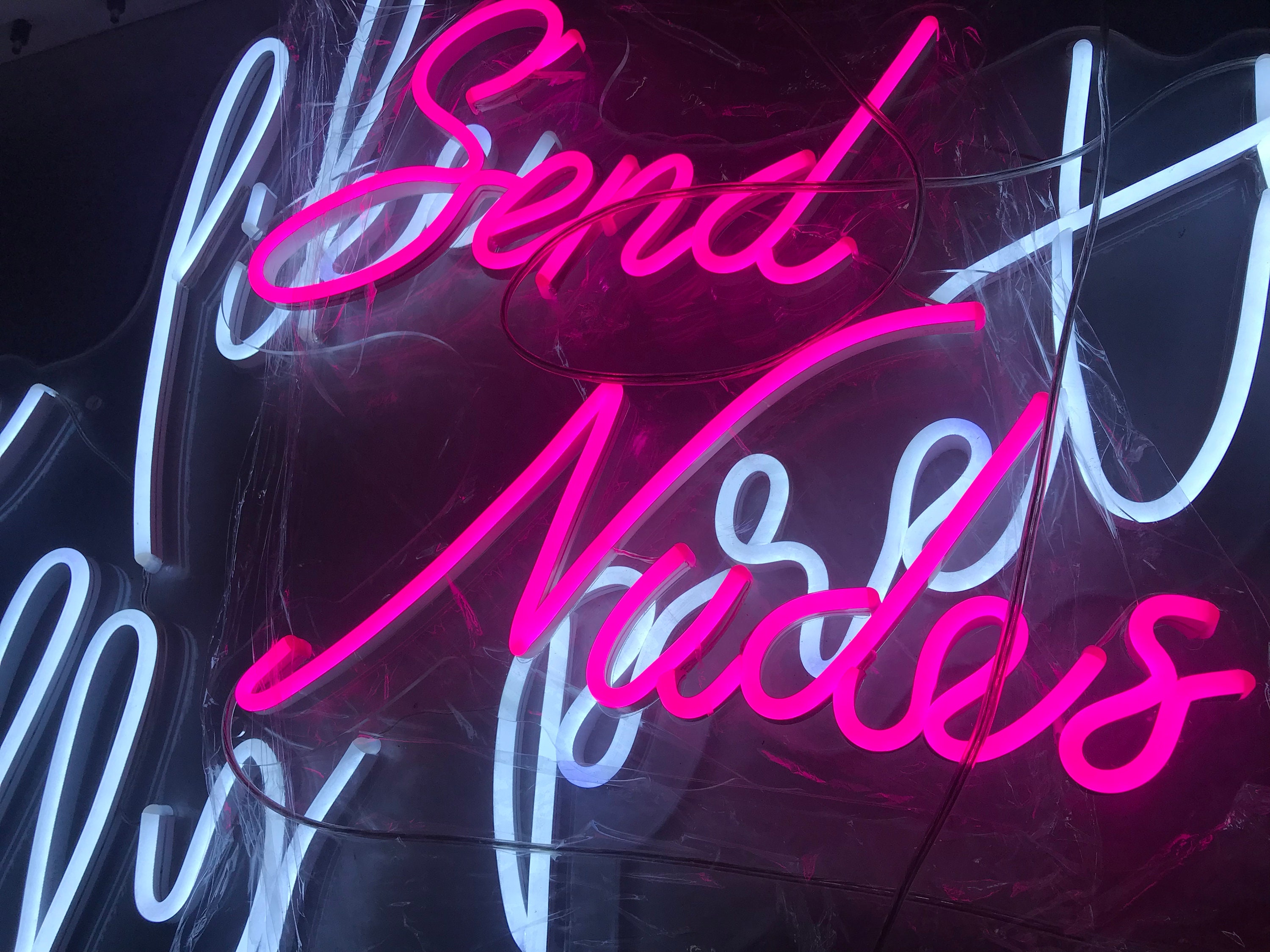 Send Nudes Custom Led Neon Signpink Home Decor Sign Etsy
