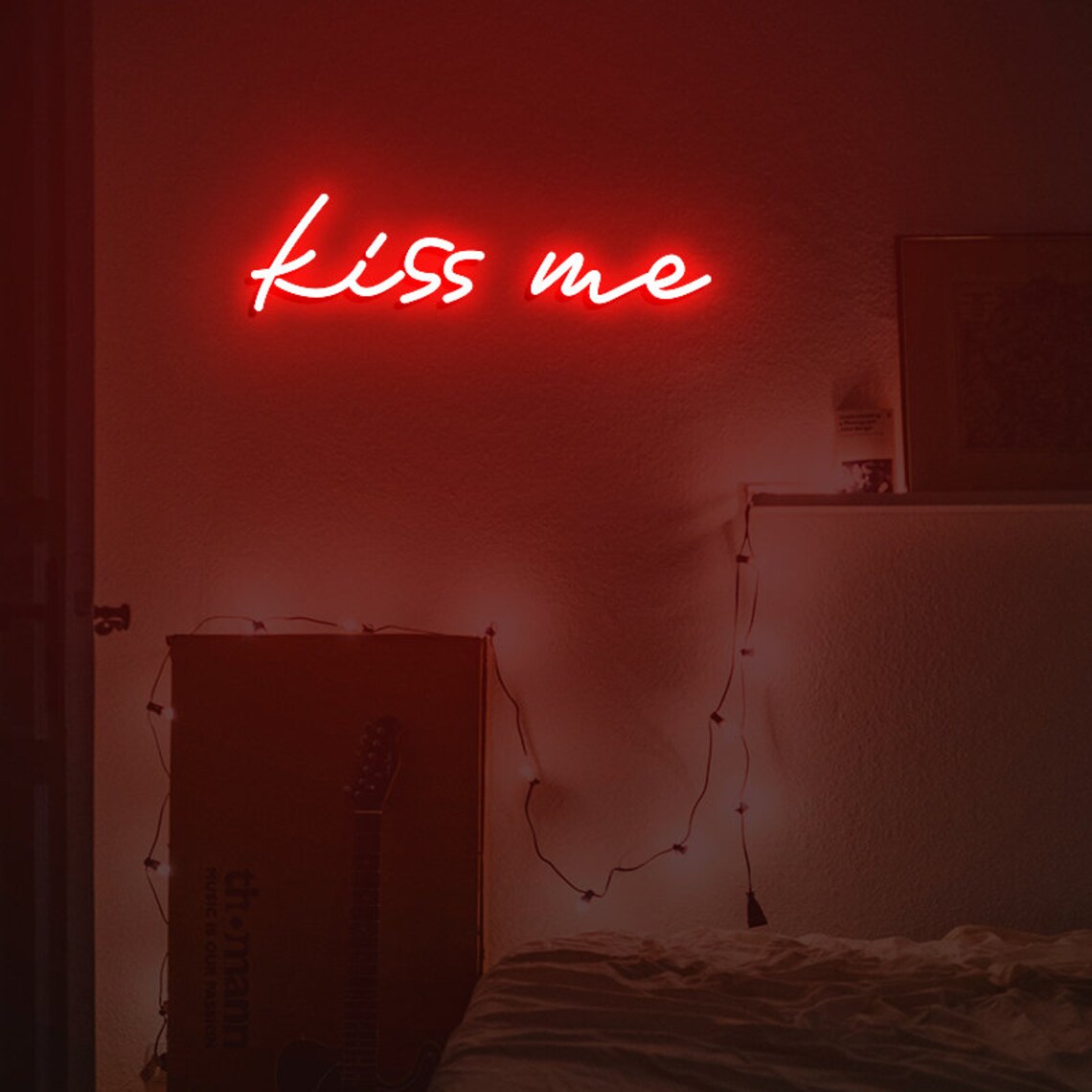 Kiss me led neon decor sign custom neon wall artcustom | Etsy