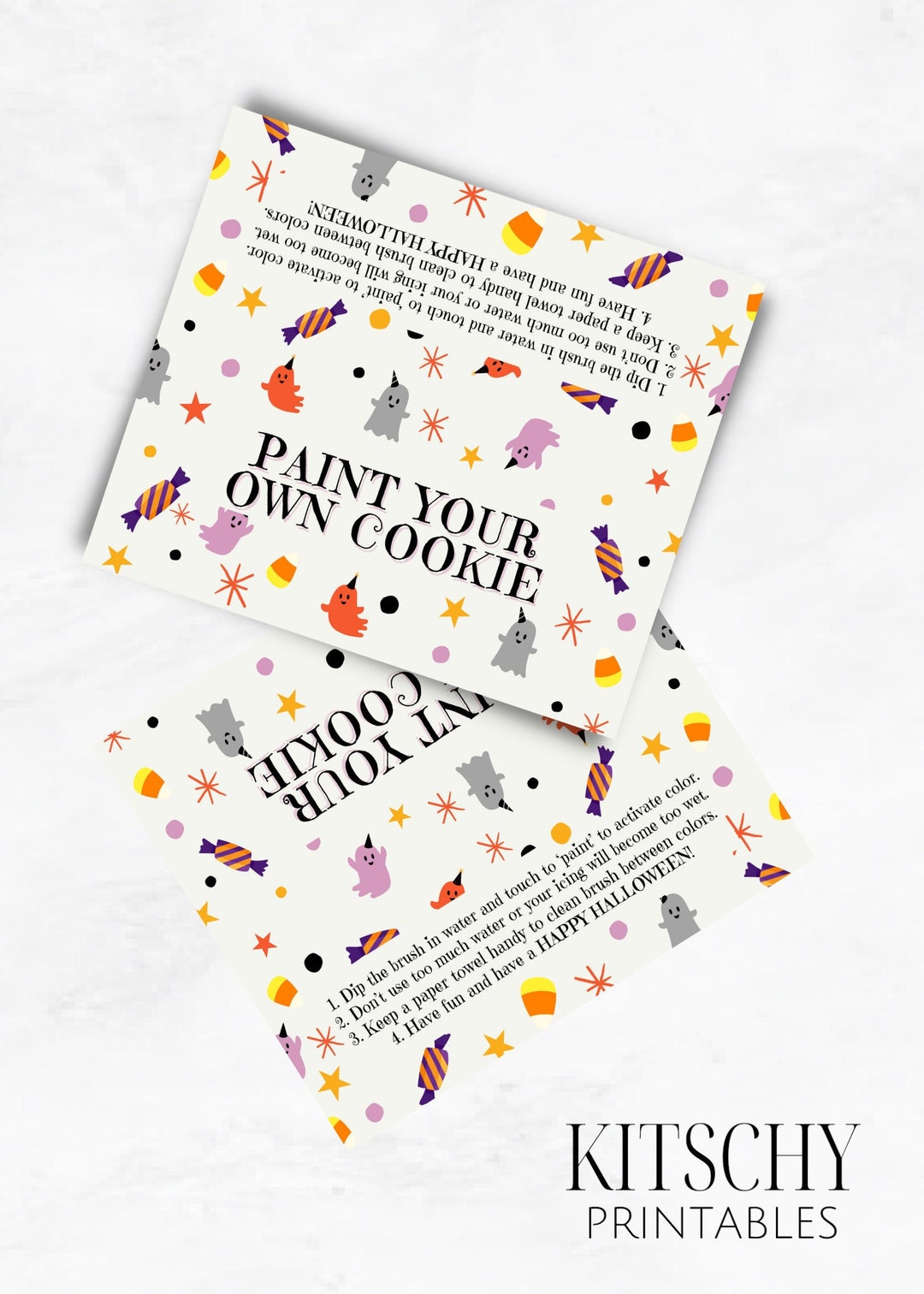 Halloween Paint Your Own Bag Topper, INSTANT DOWNLOAD, Halloween PYO ...