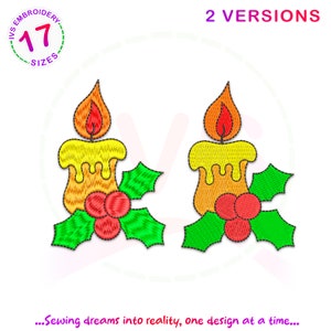 Candle Embroidery Design, Christmas Machine Embroidery, Candle ...