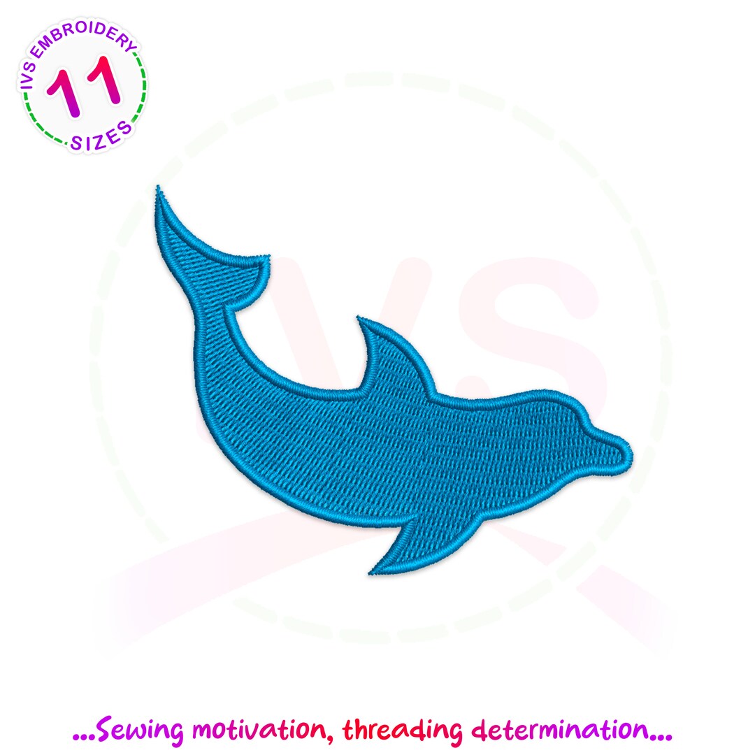 Dolphin Embroidery Pattern, Fish Machine Embroidery, Dolphin Pattern ...