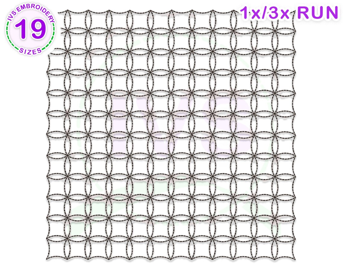 Grid Quilting Embroidery Design Grid Quilting Block - Etsy