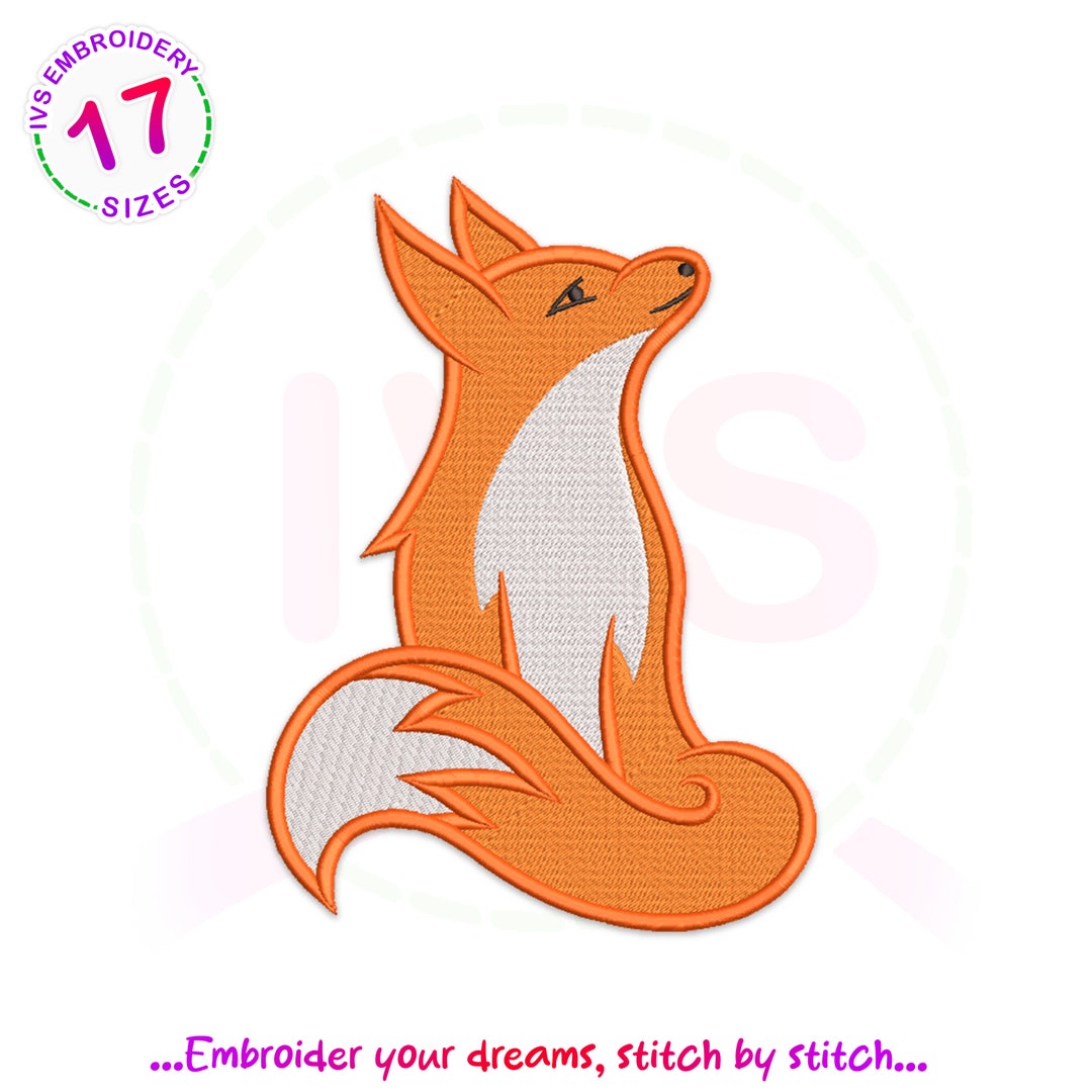 Fox Embroidery Design, Pup Machine Embroidery, Fox Embroidery File, Fox ...