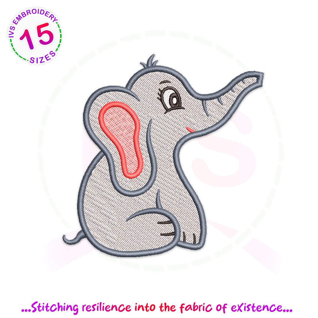 Cute Elephant Embroidery Design, Baby Animal (digital Download) - Etsy