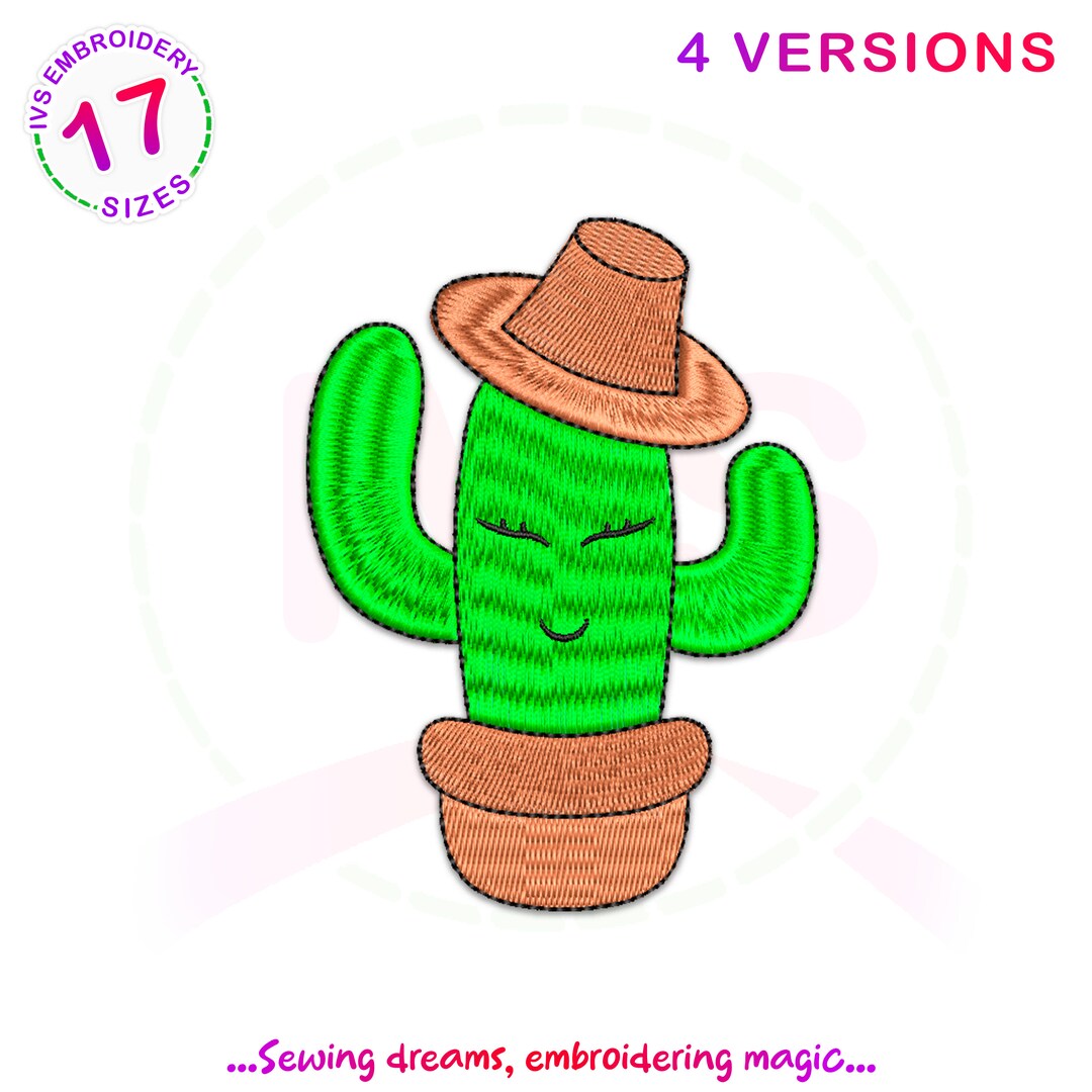 Cactus Cowboy Embroidery Design, Cactus Embroidery, Western Embroidery ...
