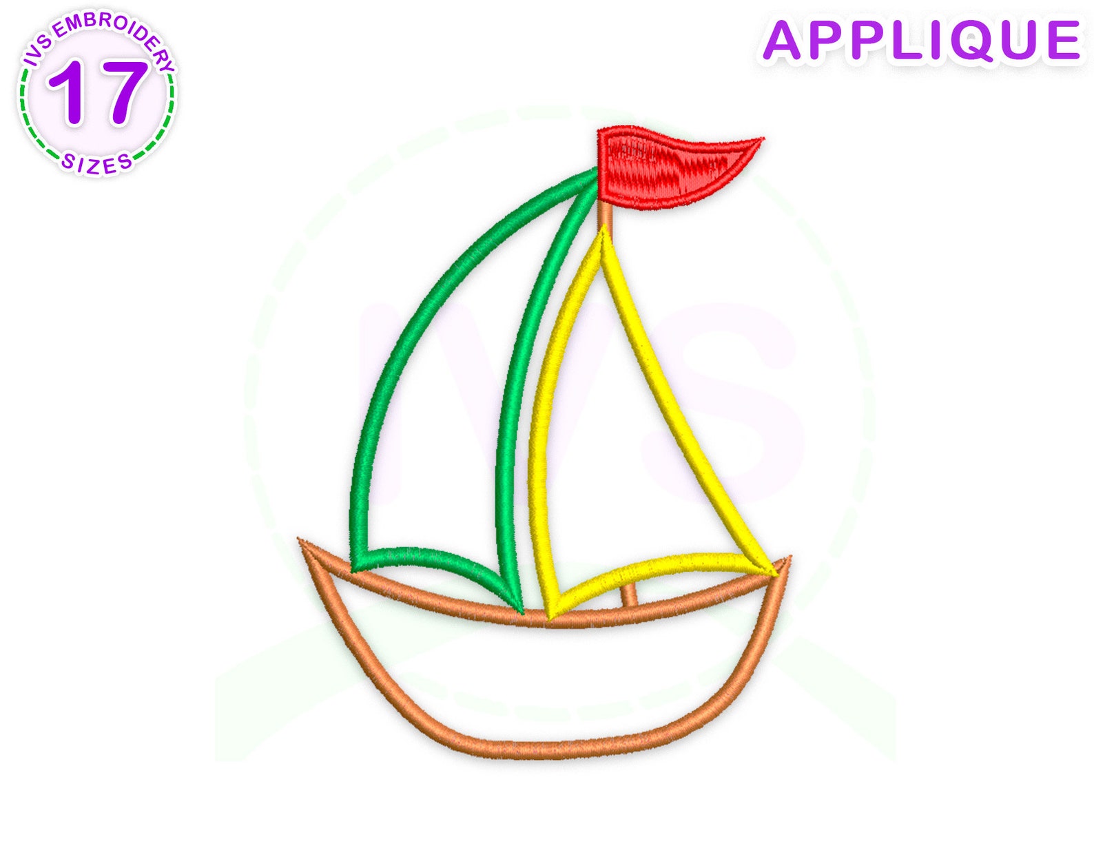 Boat Applique Embroidery Design Ship Embroidery Boat | Etsy