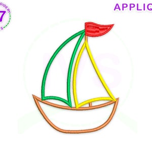 Boat Applique Embroidery Design Ship Embroidery Boat - Etsy