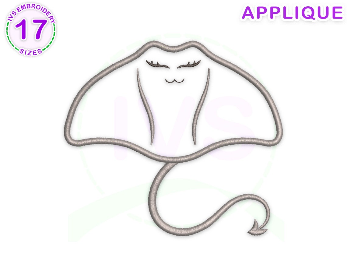 Stingray Applique Embroidery Design Fish Embroidery Stingray | Etsy