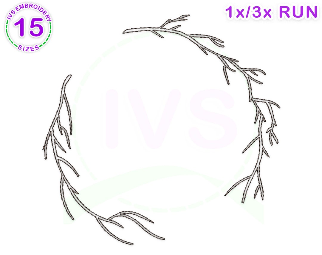 Branches Frame Machine Embroidery Design Branches Sketched - Etsy