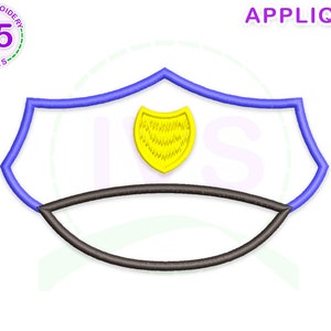 Police Hat Applique Embroidery Design, Police Embroidery, Police ...