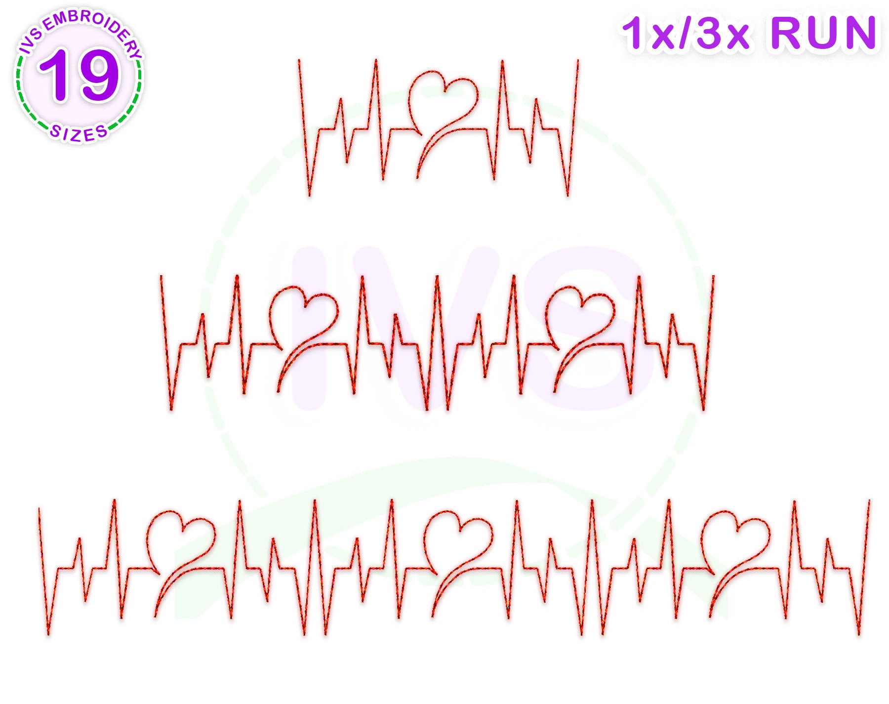 Heartbeat Border Quilting Embroidery Design Heart Quilting - Etsy