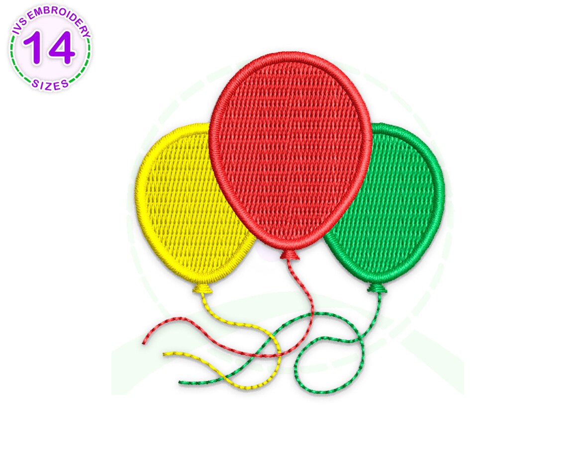 Balloon Embroidery Design Birthday Machine Embroidery - Etsy