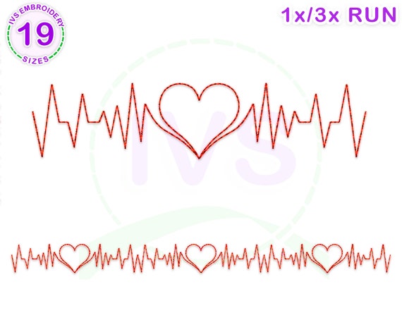 Heartbeat Border Quilting Embroidery Design Heart Quilting | Etsy