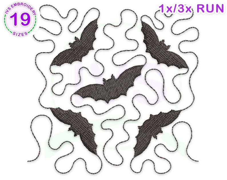 Bat Quilting Embroidery Design Bat Quilting Block Halloween - Etsy