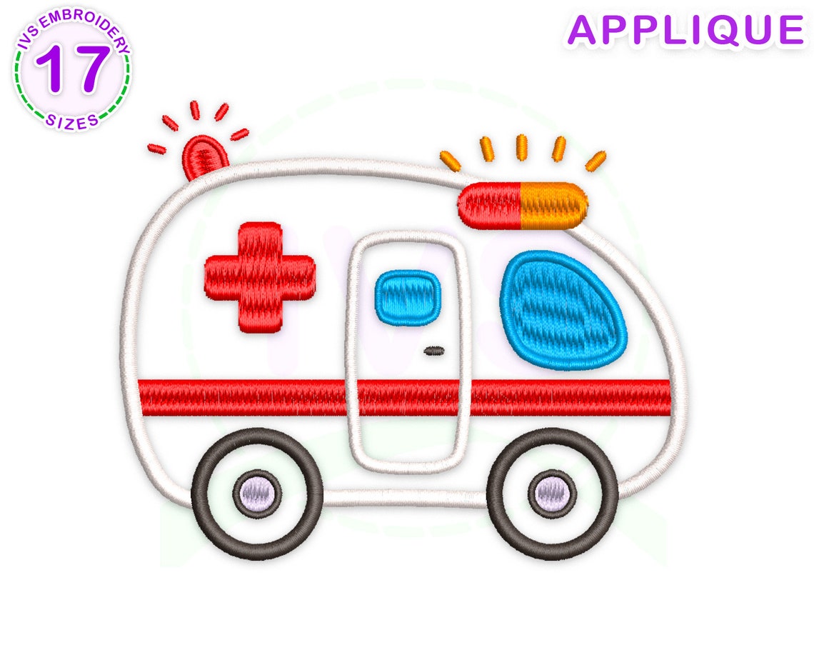 Ambulance Applique Embroidery Design Ambulance Car - Etsy