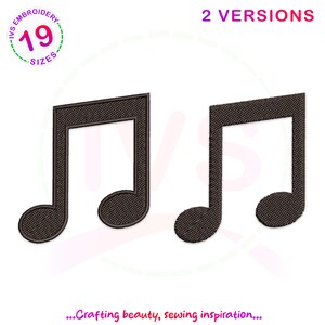 Music Note Embroidery Design, Music Embroidery, Music Note Embroidery ...