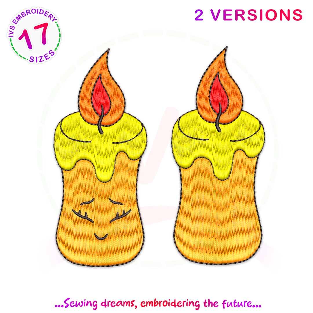 Candle Embroidery Design: Christmas, Easter, Xmas (digital File) - Etsy
