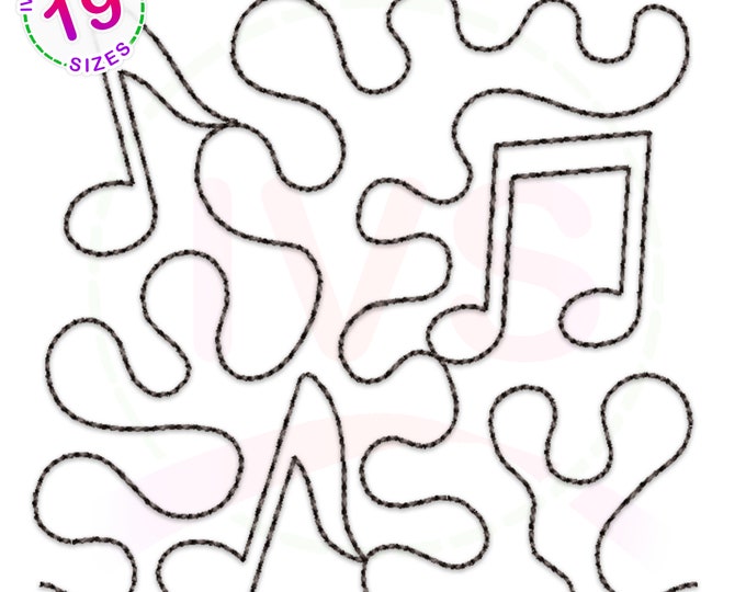 Music Note Quilting Embroidery Design (digital Download) - Etsy