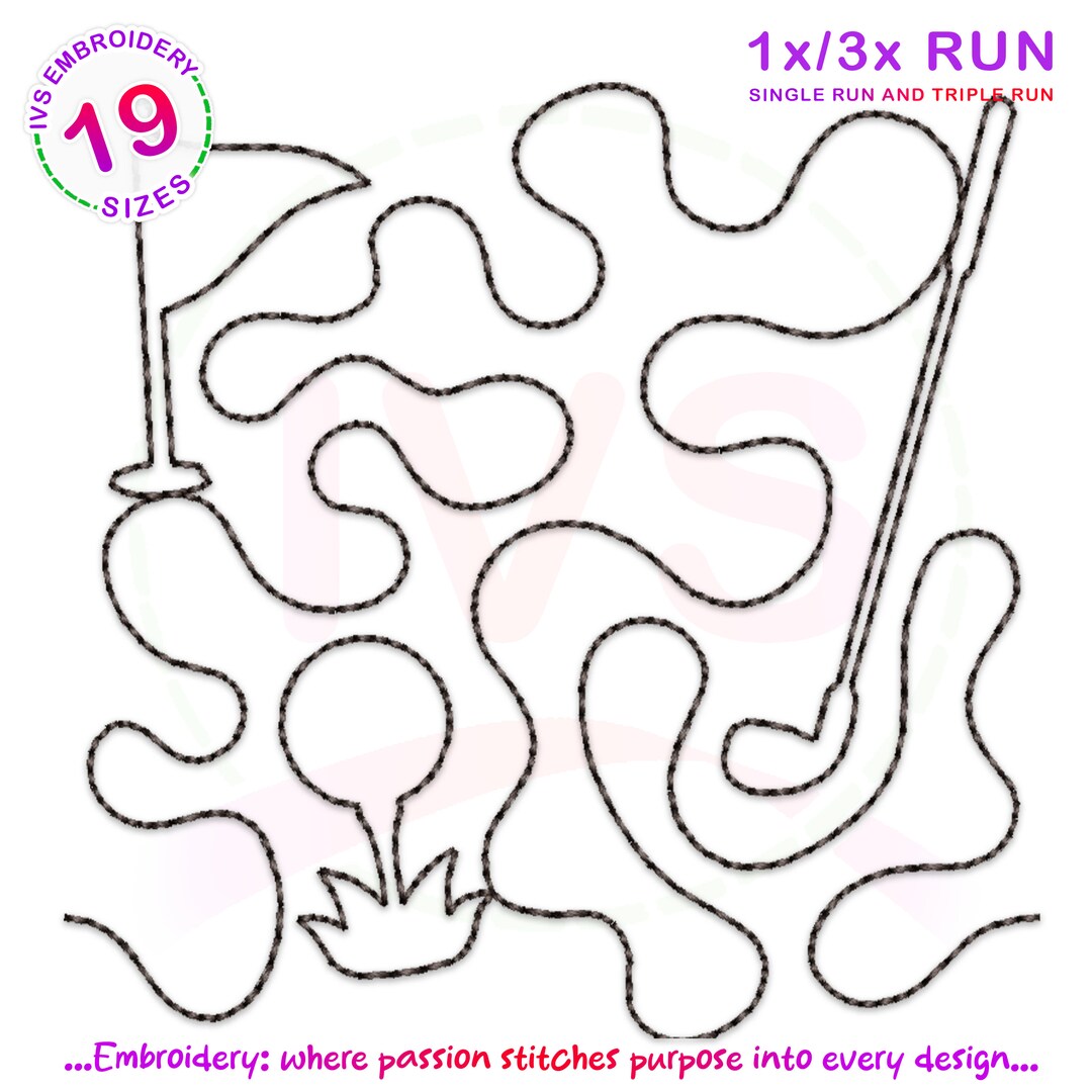 Golf Quilt Embroidery Design: Golf Club Block (digital Download) - Etsy