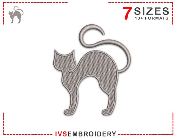 Cat embroidery design kitty machine embroidery Cat pattern | Etsy