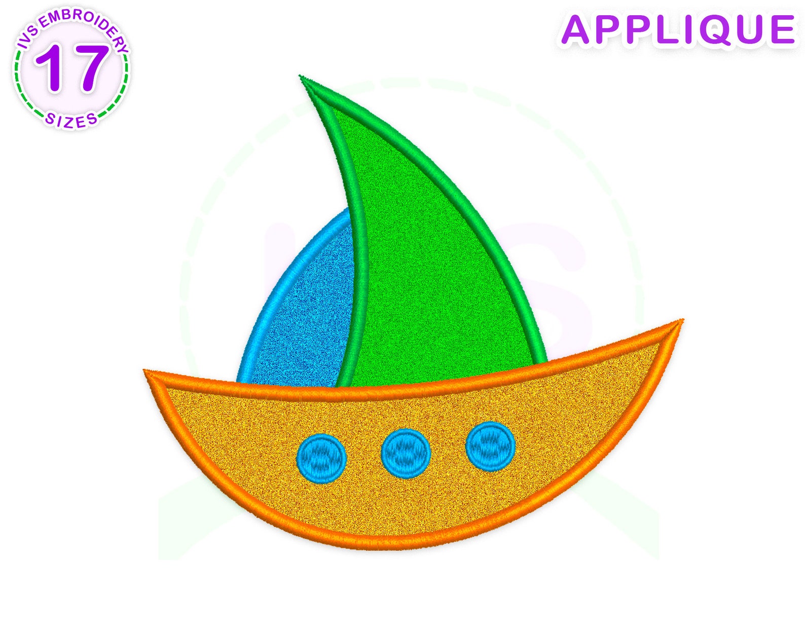 Boat Applique Embroidery Design Ship Embroidery Boat - Etsy