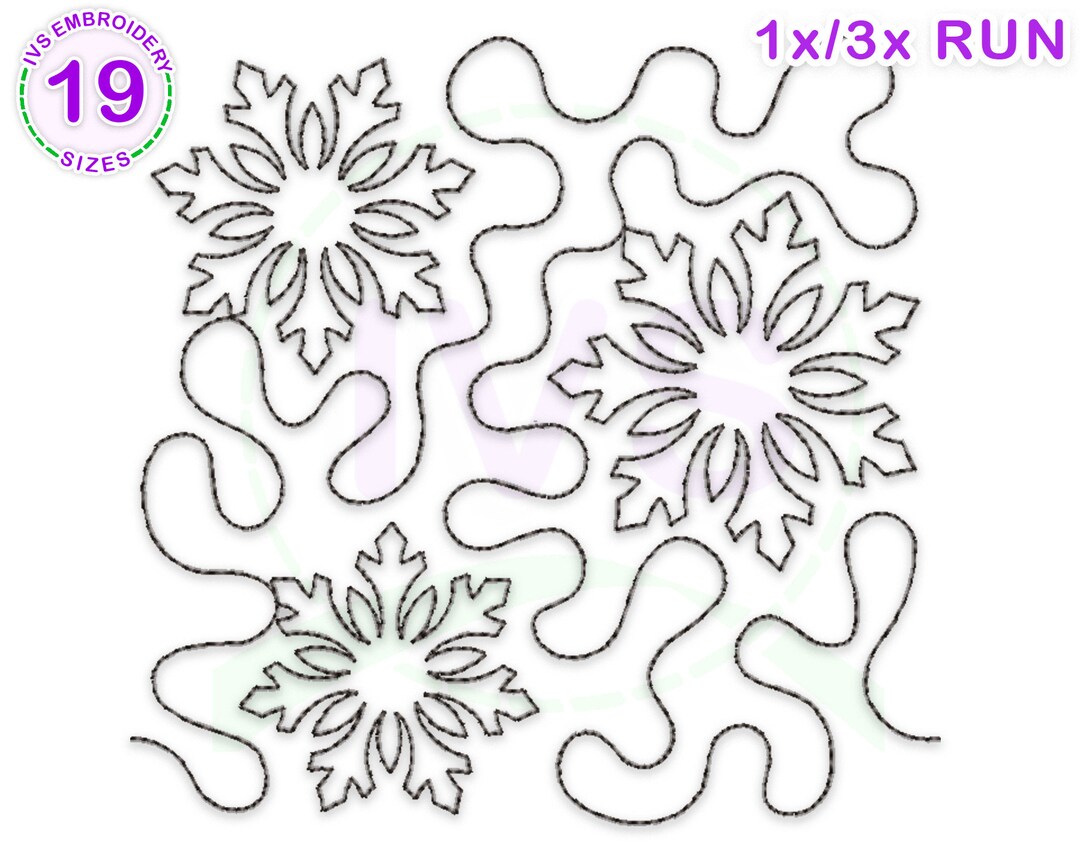 Snowflake Quilting Embroidery Design, Snowflake Quilting Block, Winter ...