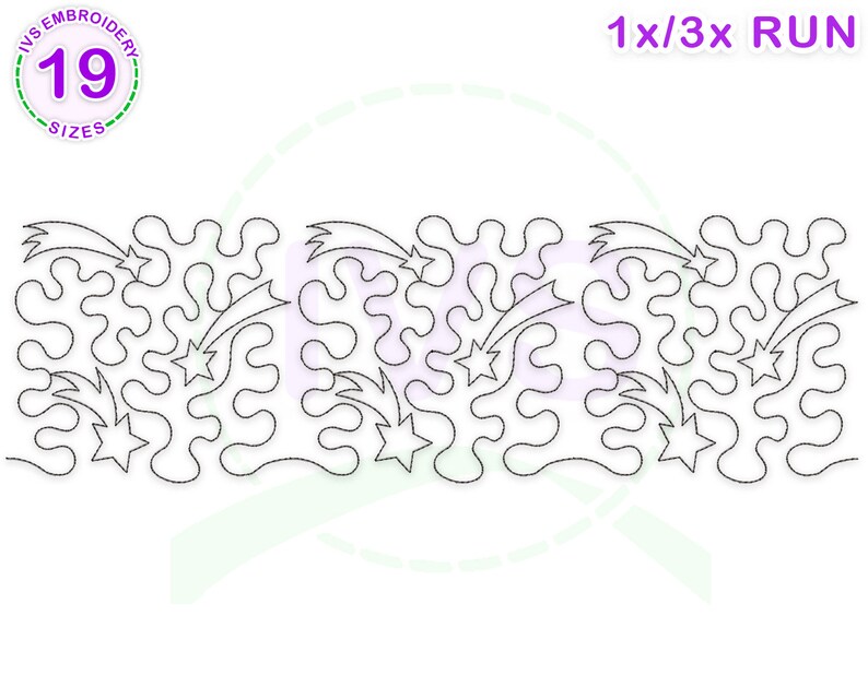 Falling Star Quilting Embroidery Design Falling Star Quilting | Etsy