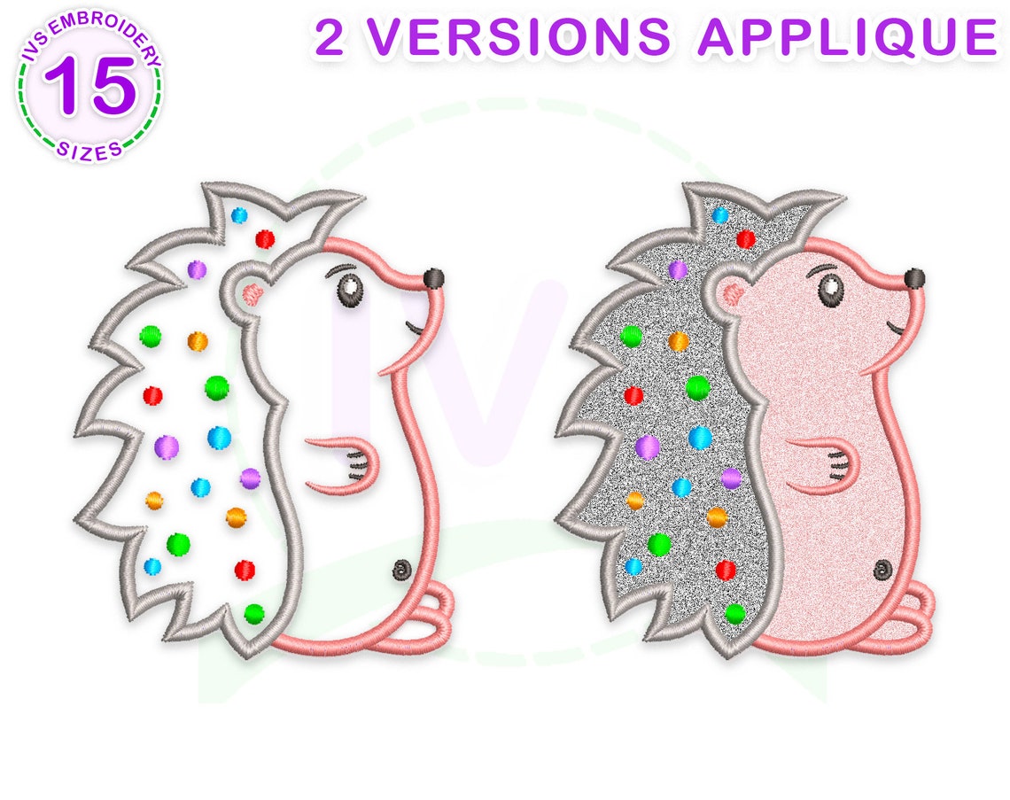 Hedgehog Applique Embroidery Design Hedgehog Embroidery - Etsy