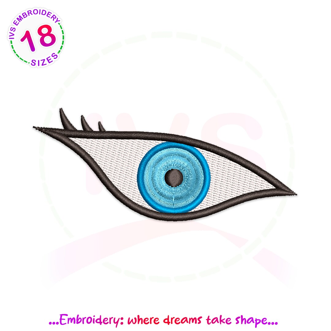Eyes Embroidery Design, Eye Machine Embroidery, Eyes Embroidery File ...