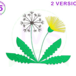 Dandelion Embroidery Design Flower Embroidery Dandelion - Etsy