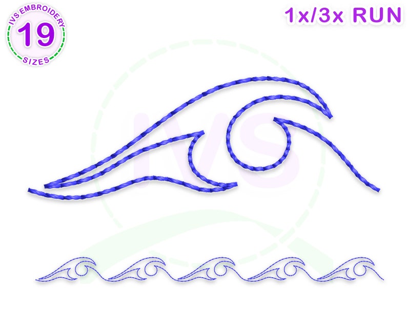 Wave Quilting Embroidery Design Wave Quilting Block Waves - Etsy